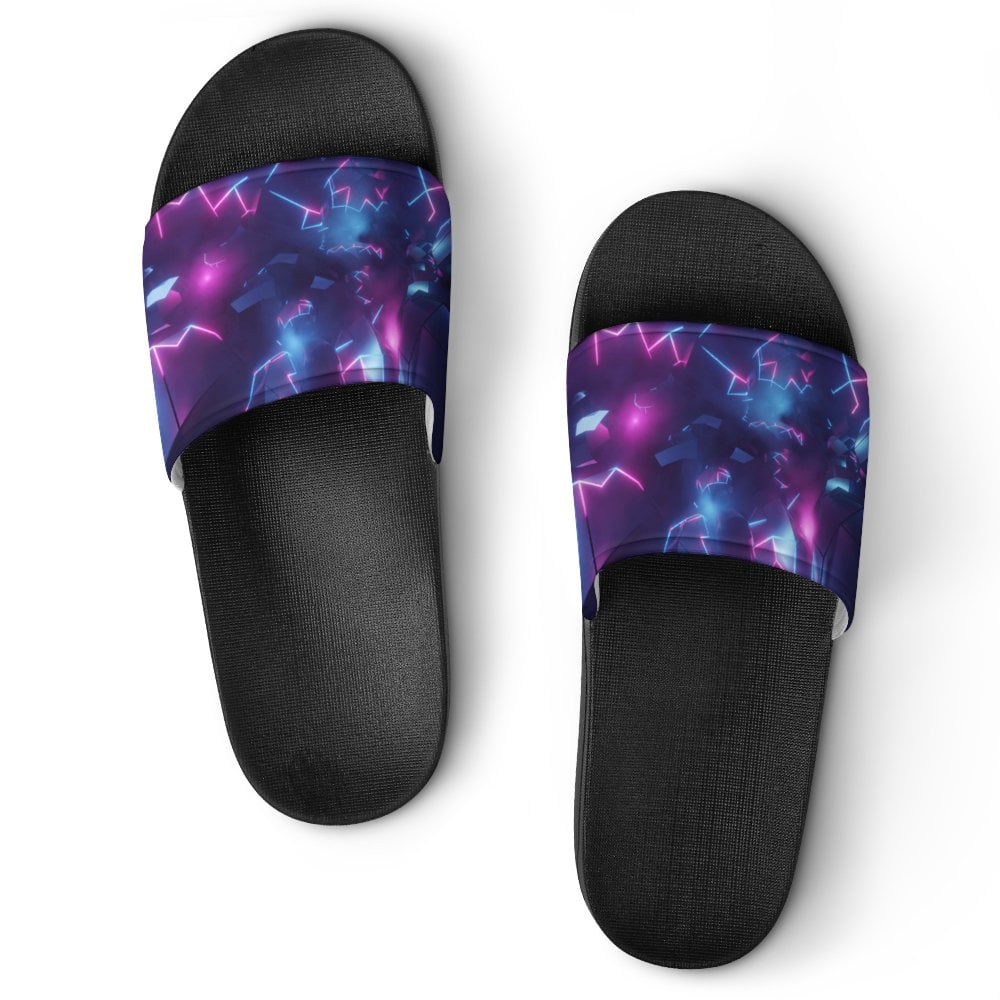 GZHJMY Stylish Slides for Women Men, Video Game Retro Asteroid Field ...