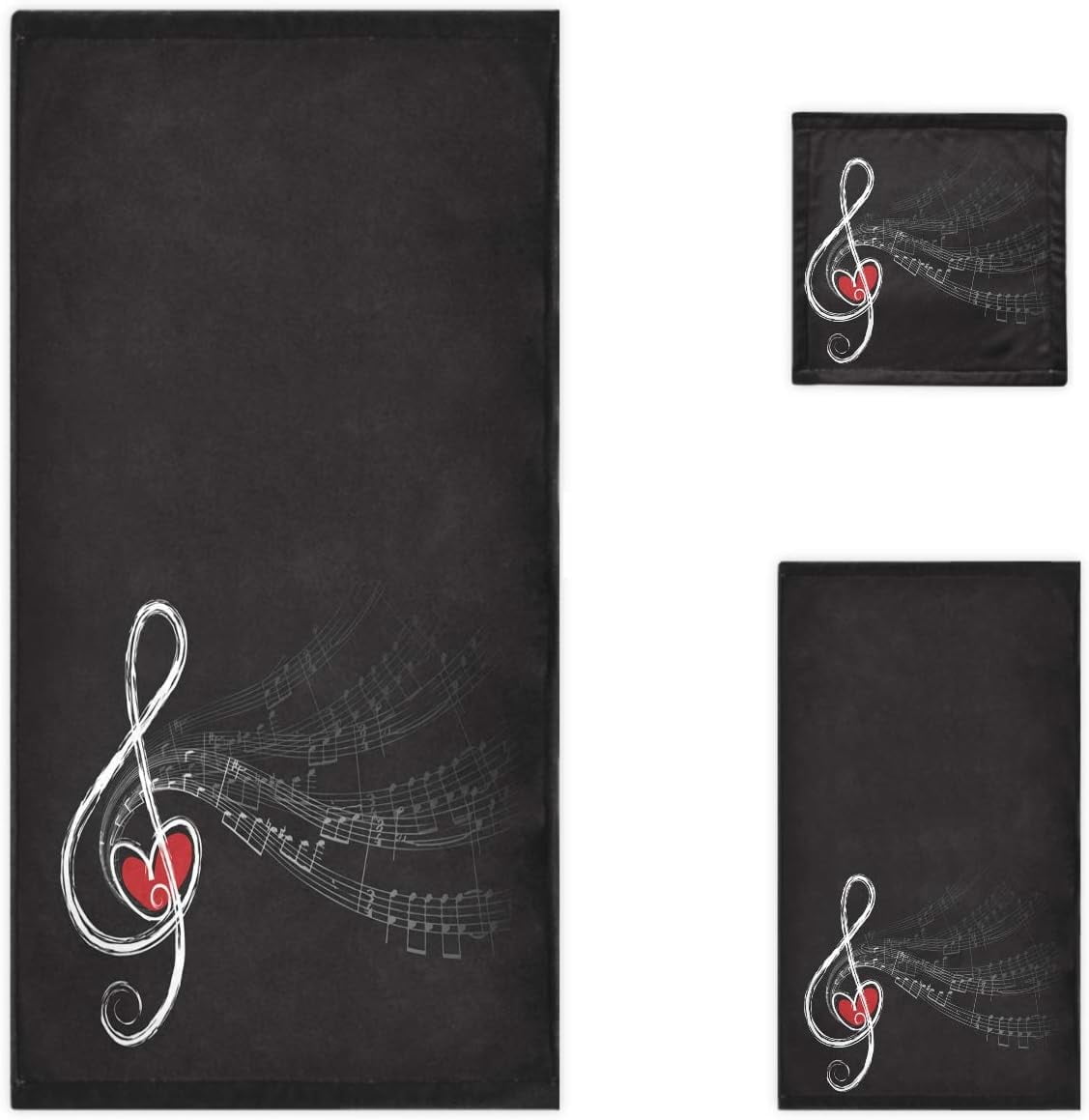 GZHJMY Stylish Treble Love and Music Notes Soft Decorative Set of 3 ...