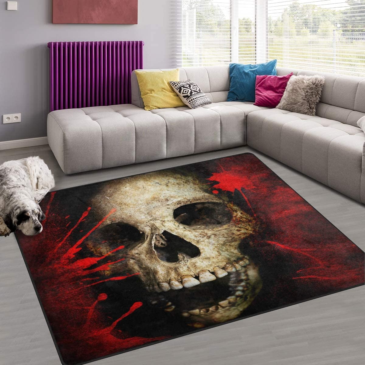 GZHJMY Sugar Skull Area Rug 2'x3', Skull and Blood on The Vintage ...