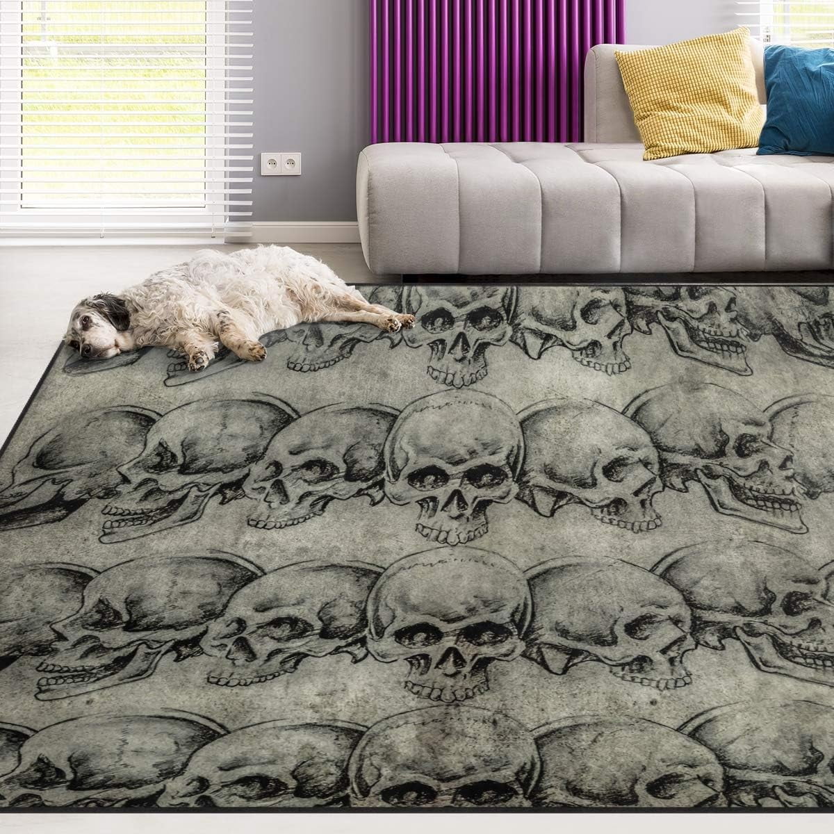GZHJMY Sugar Skull Area Rug 3'x5', Vintage Polyester Area Rug Mat for ...