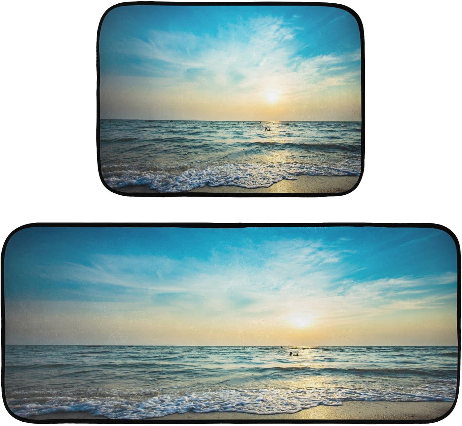GZHJMY Summer Beach Anti Fatigue Kitchen Mat Set of 2 Non Slip Skid ...