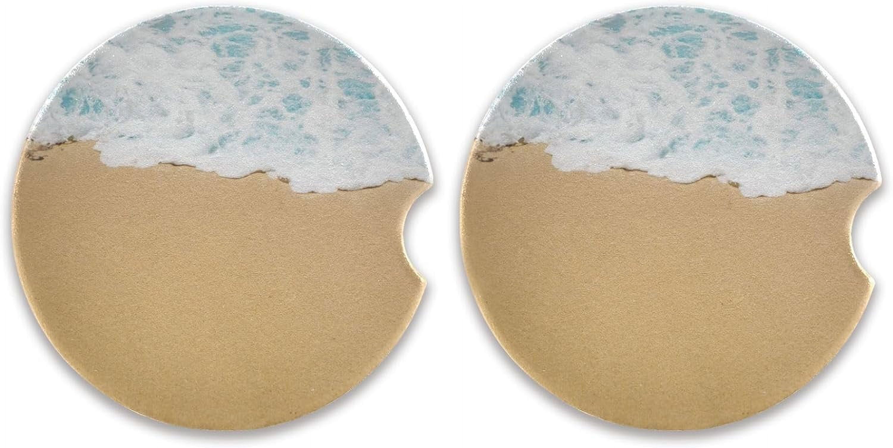 GZHJMY Summer Beach Car Coasters 2 Pack Drinks Absorbent Ceramic Stone ...