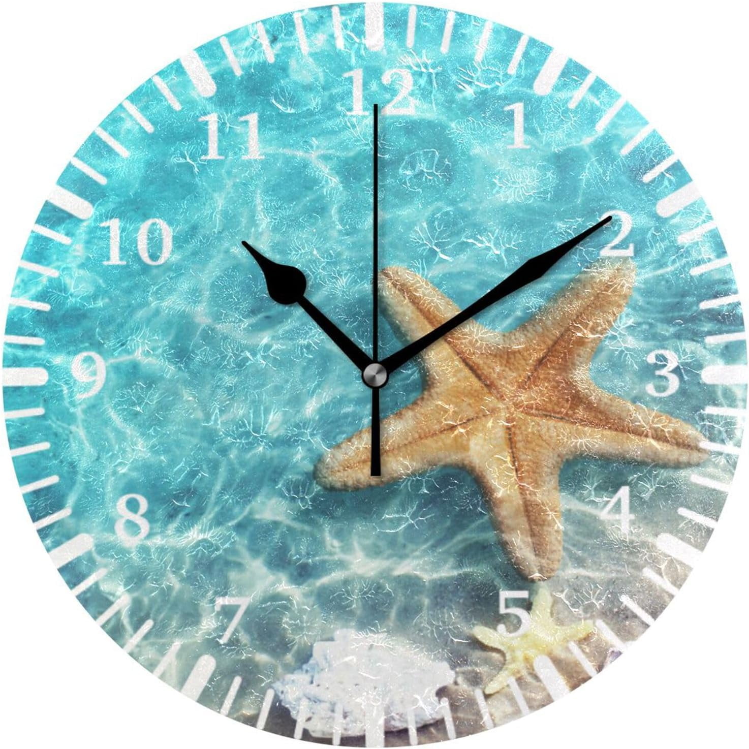 GZHJMY Summer Beach Wall Clock,Silent Non Ticking 10 Inch Battery ...