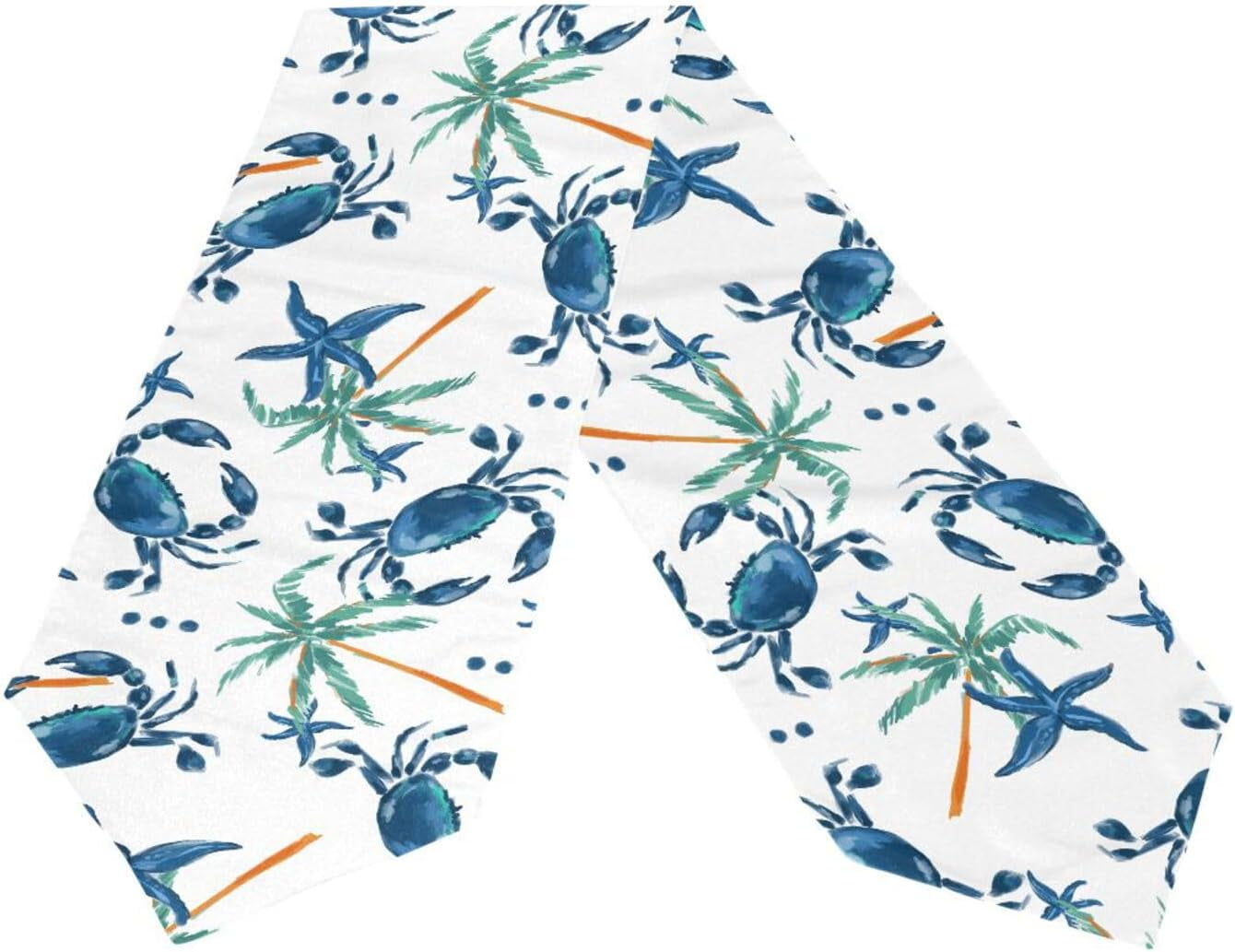 GZHJMY Summer Crab Palm Tree Table Runner Seasonal Table Cloth Runner ...