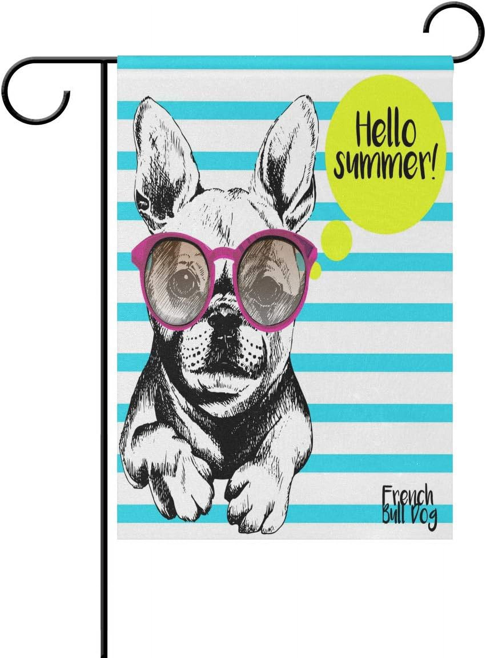 GZHJMY Summer French Bulldog Garden Flag 12 x 18 Inch Vertical Double ...