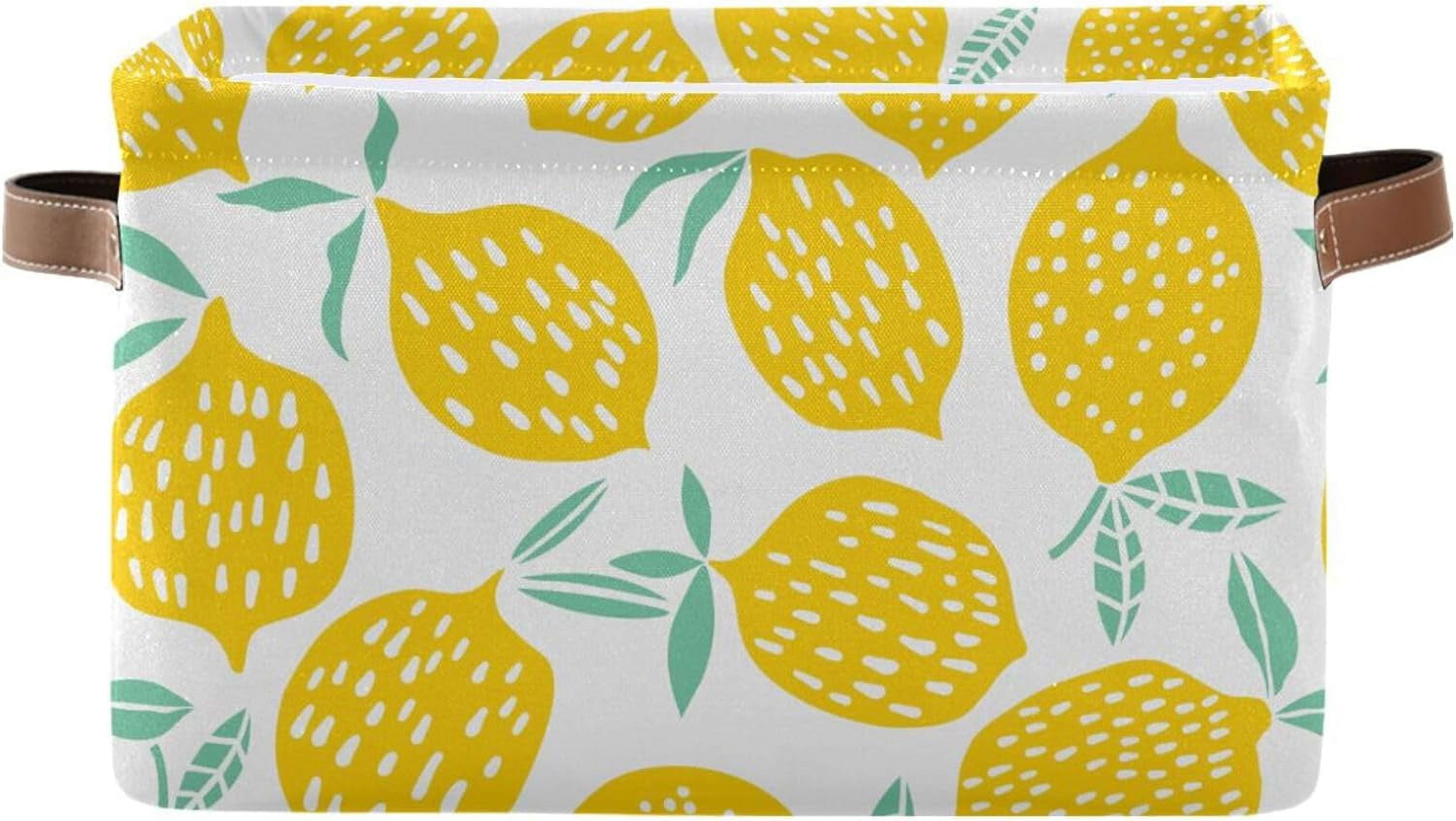 GZHJMY Summer Lemon Storage Basket, Durable Canvas With Handles Large ...