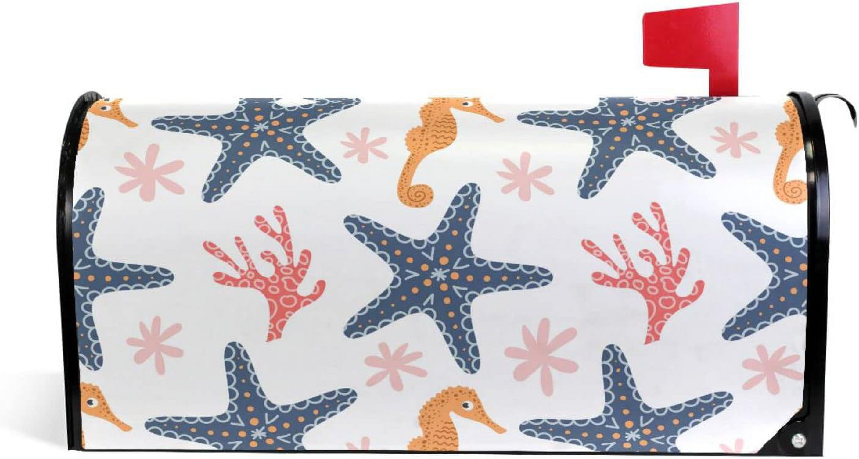 GZHJMY Summer Marine Seahorse Starfish Corals Magnetic Mailbox Cover ...