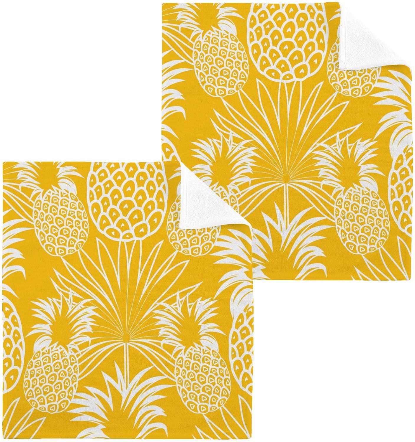 GZHJMY Summer Pineapple Wash Cloth Set of 2, 12 x 12 Inch Cotton Baby ...