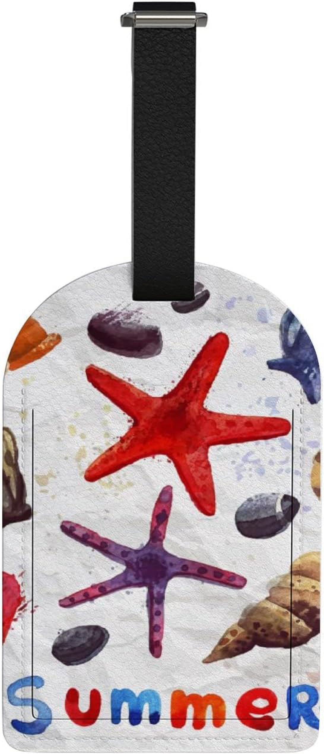 GZHJMY Summer Sea Stars and Shell Luggage Tags 1 Piece, PU Leather ...