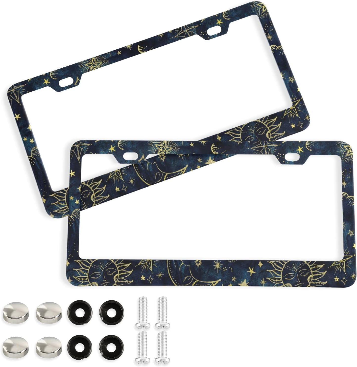 GZHJMY Sun Moon Boho Cosmos Astrology License Plate Frames for Women ...
