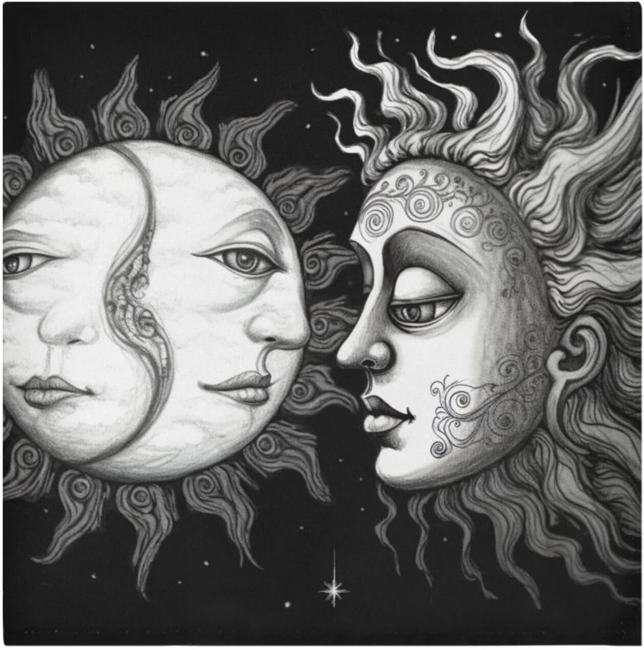 GZHJMY Sun and Moon Cloth Napkins Set of 4,Reusable Washable Polyester ...