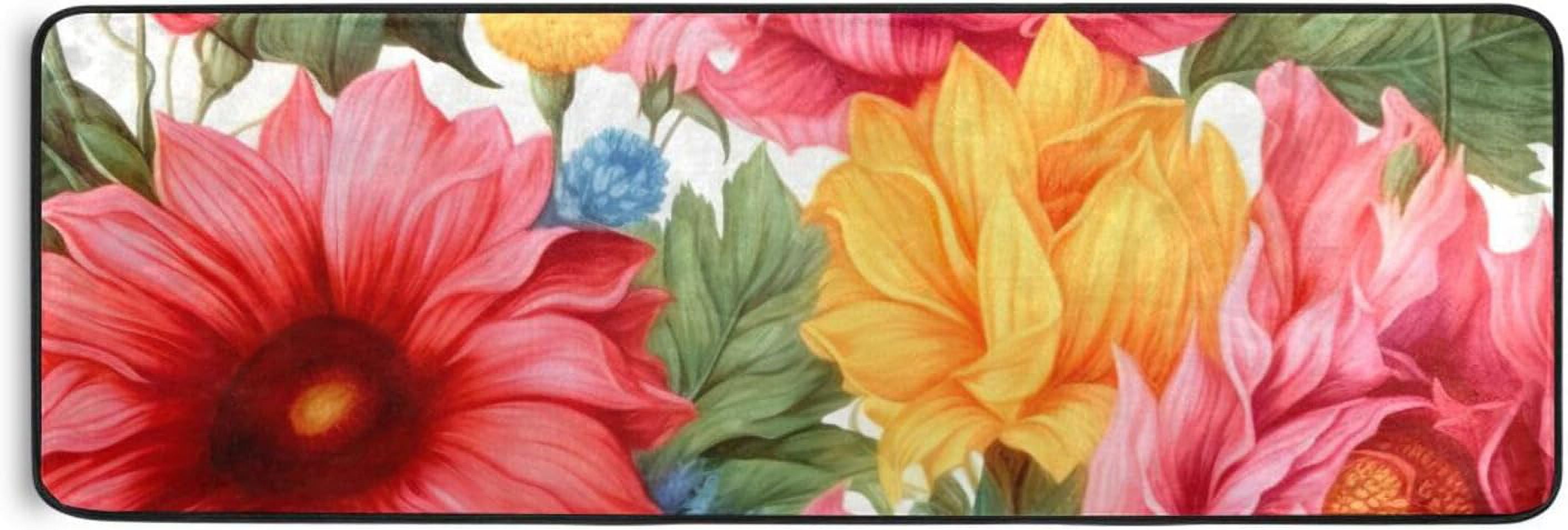 GZHJMY Sunflower Butterflies Area Rug - 2' x 6' Washable Runner Rugs ...