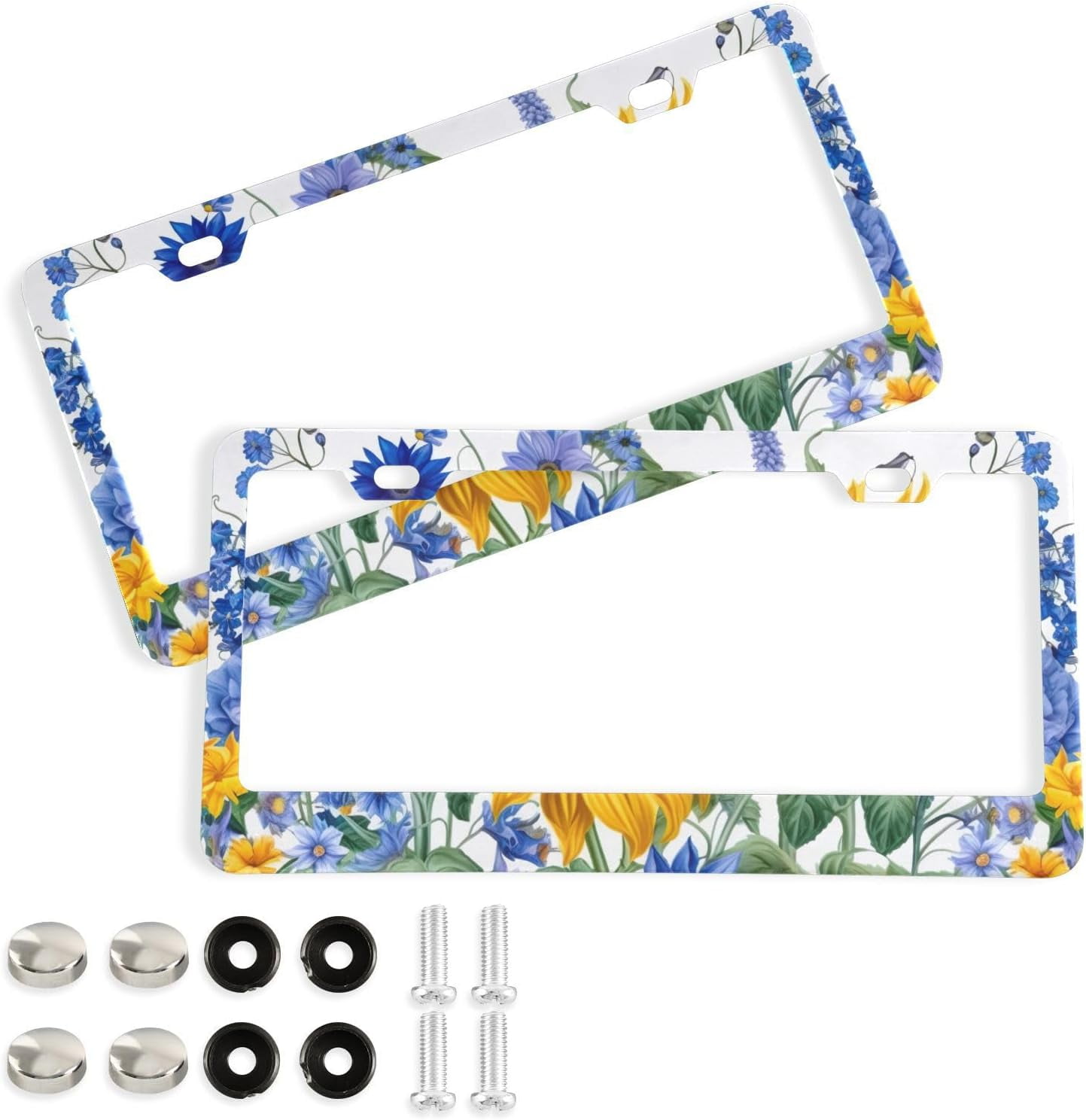 GZHJMY Sunflowers License Plate Frames 2 Pack Aluminum License Plate ...