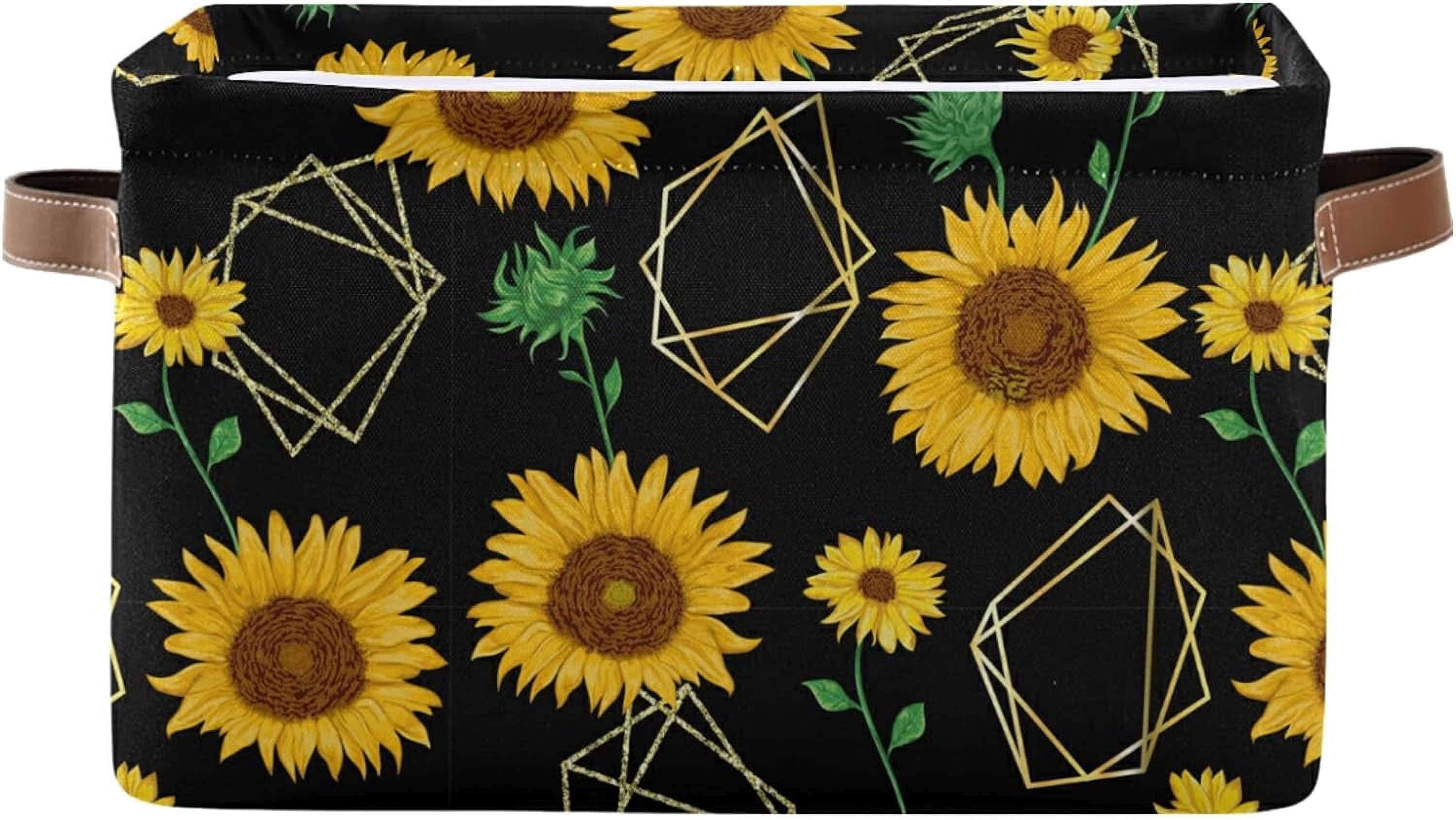 GZHJMY Sunflowers Print Foldable Storage Bin Bedroom/Office Rectangular ...