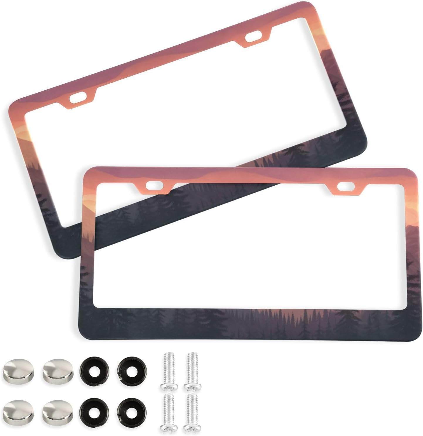 GZHJMY Sunrise Mountains License Plate Frames 2 Pack Aluminum License ...