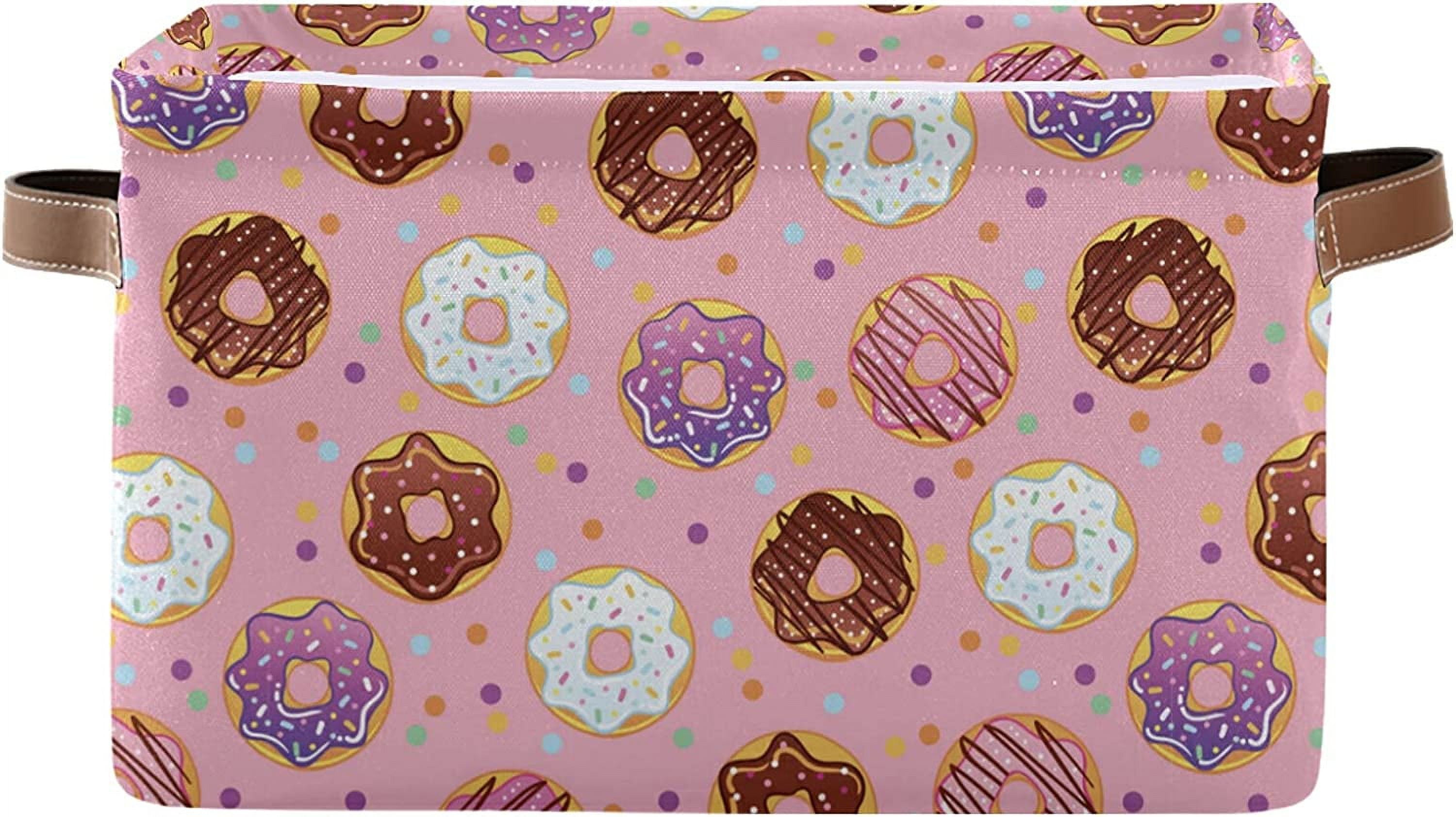 GZHJMY Sweet Donuts Seamless Storage Bin Collapsible with Handle, 1PCS ...