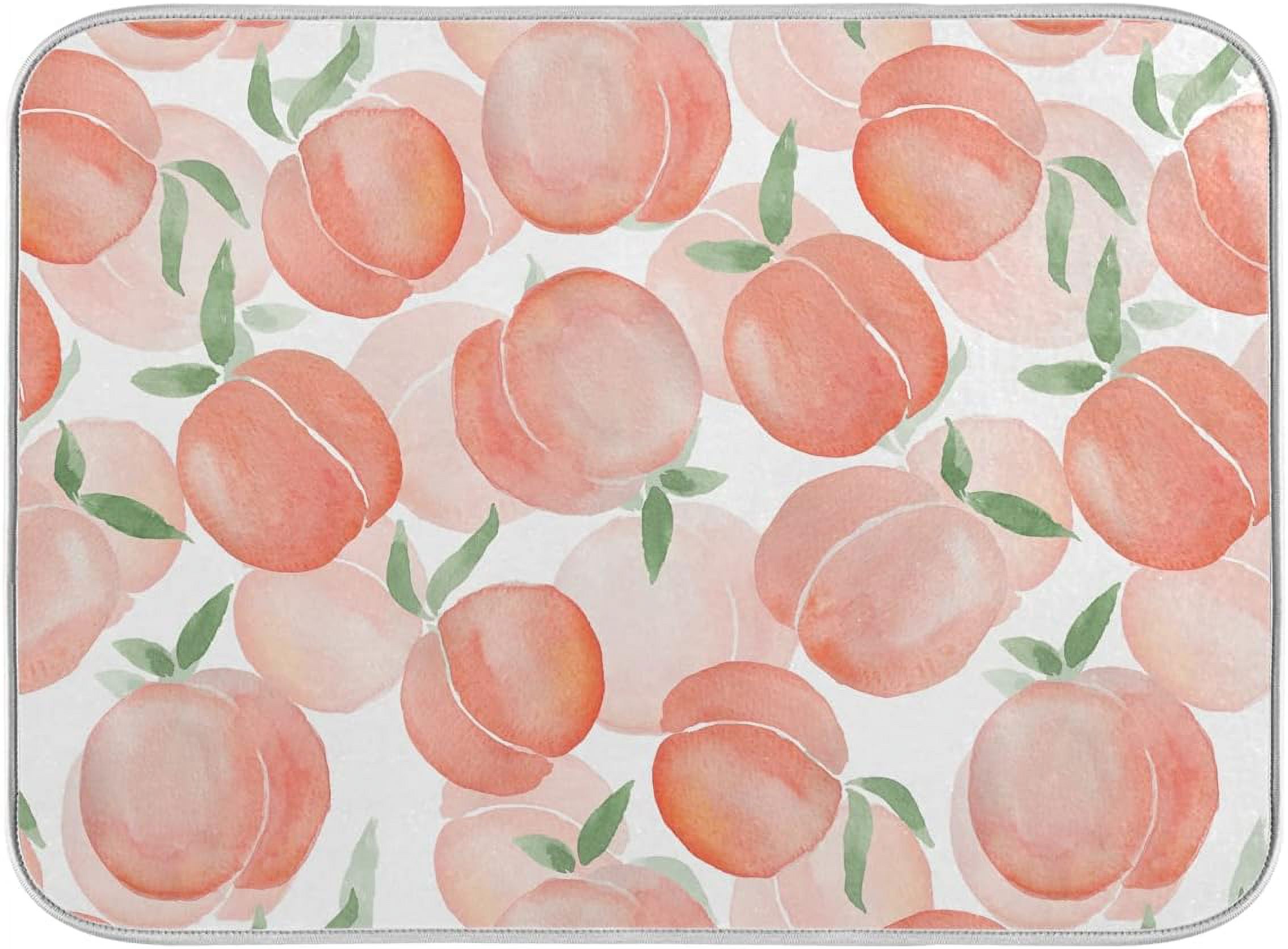 GZHJMY Sweet Pink Peaches 16 x 18 Inches Absorbent Dish Drying Mat ...