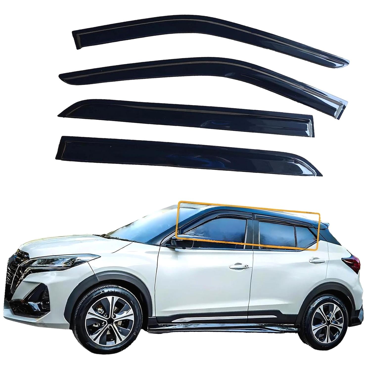 GZHJMY Tape On Window Visors Rain Guards for 2018-2024 Kicks, Window ...