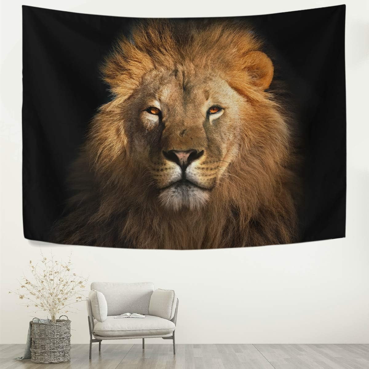 GZHJMY Tapestry Lion King Head Black Tapestry Wall Hanging Decorative ...