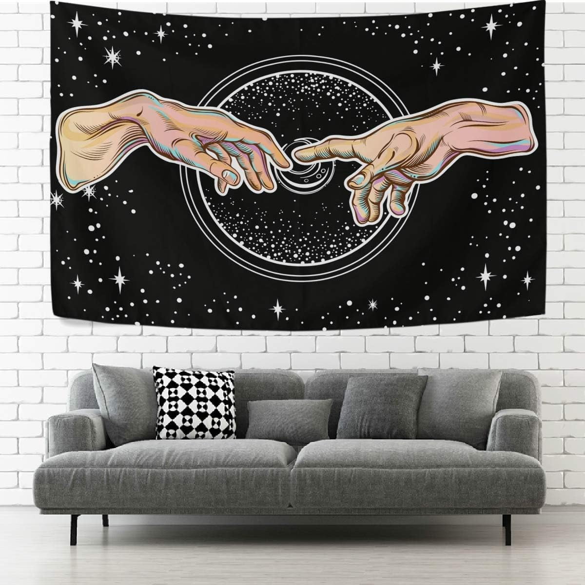 GZHJMY Tapestry Wall Hanging Universe Starry Sky Hands Tapestry ...