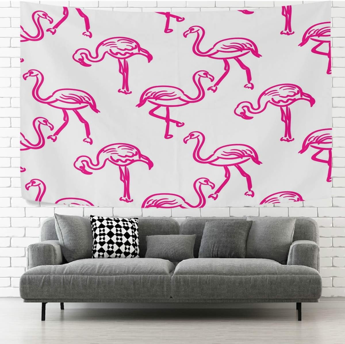 GZHJMY Tapestry Watercolor Hot Pink Flamingo Tapestry Wall Hanging ...