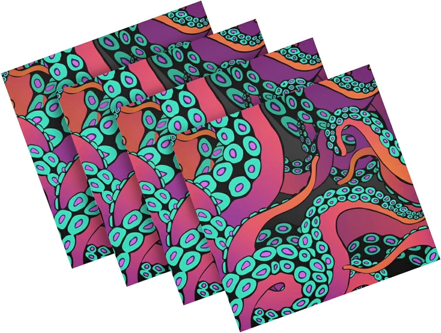 GZHJMY Tentacle Ocean Octopus Cloth Napkins, Set of 4 20 x 20 Inch Soft ...