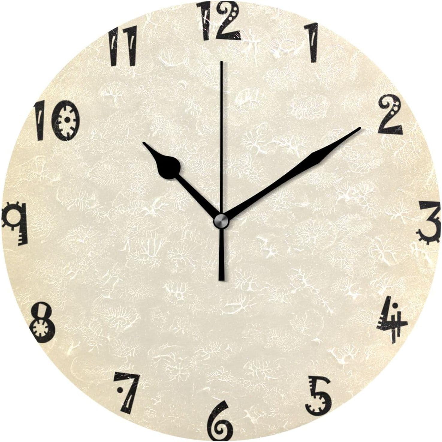 GZHJMY Texture Wall Clock,Silent Non Ticking 10 Inch Battery Operated ...