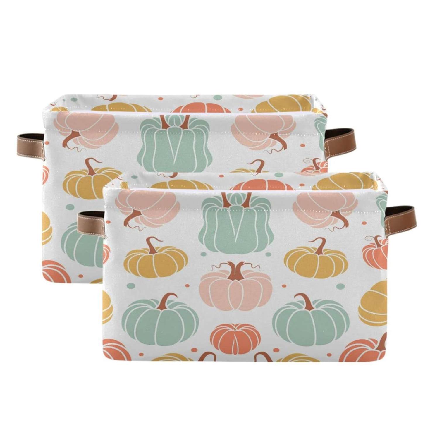 GZHJMY Thanksgiving Autumn Pumpkins Large Storage Basket 2 Pack,Cute ...