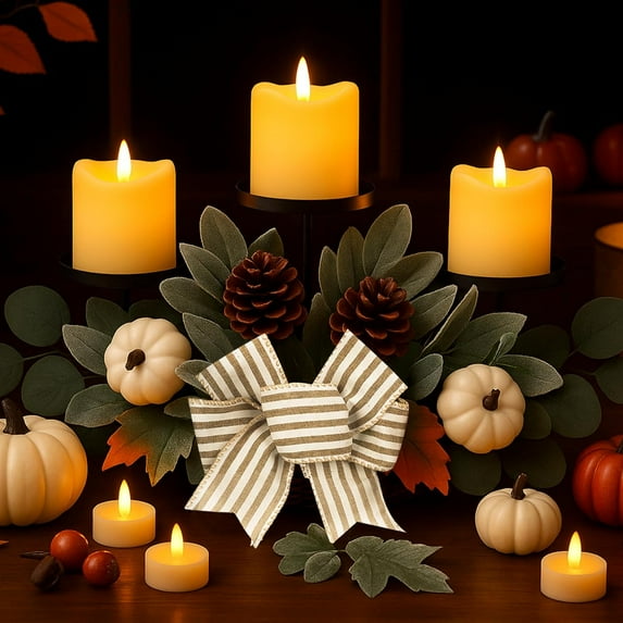 GZHJMY Thanksgiving Centerpieces for Table with 3 Holders Thanksgiving ...