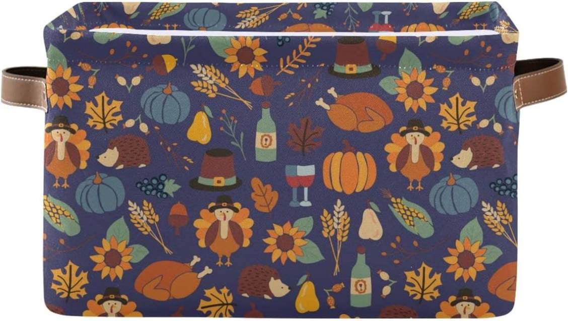GZHJMY Thanksgiving Pumpkin Rectangular Storage Bin, Collapsible Toy ...
