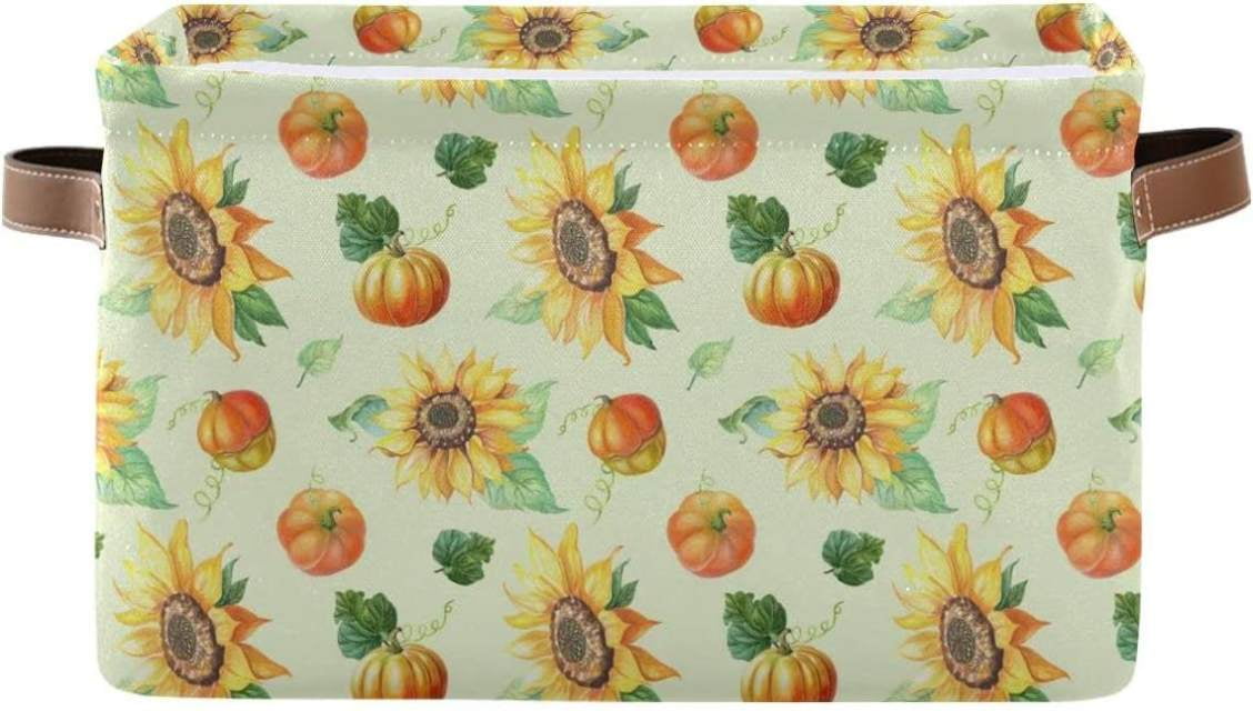GZHJMY Thanksgiving Pumpkin Rectangular Storage Bin, Collapsible Toy ...