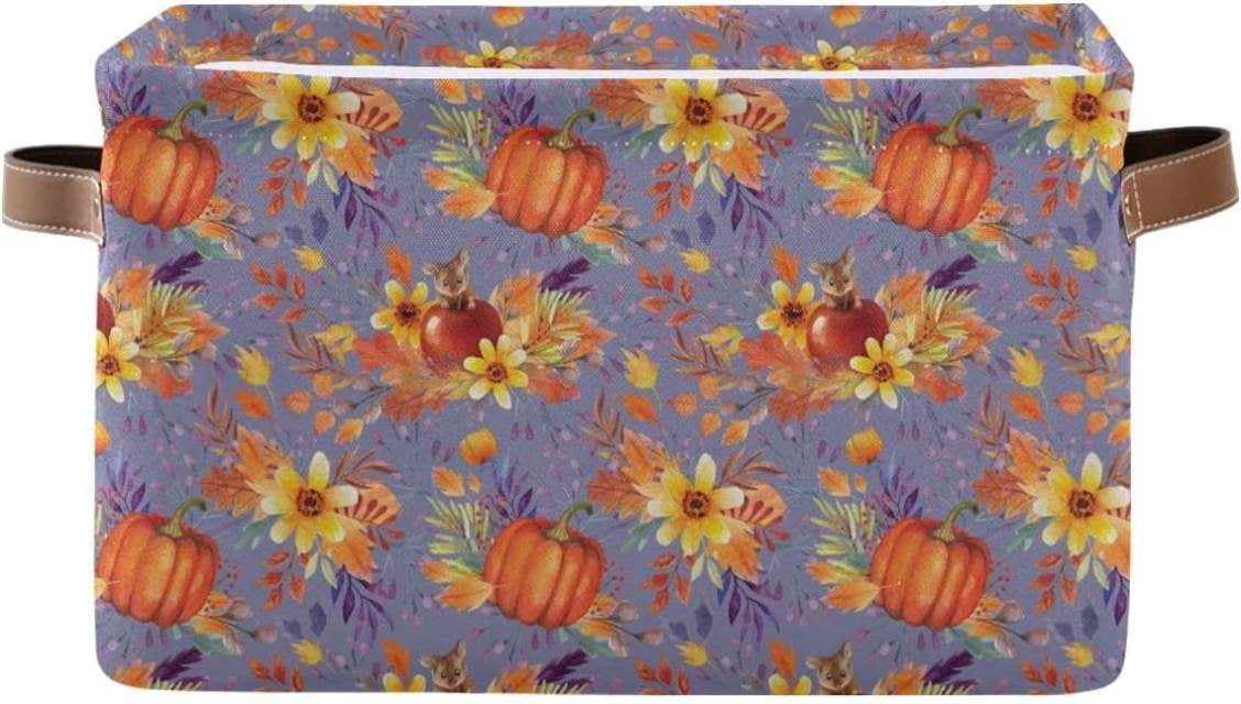 GZHJMY Thanksgiving Pumpkin Rectangular Storage Bin, Collapsible Toy ...