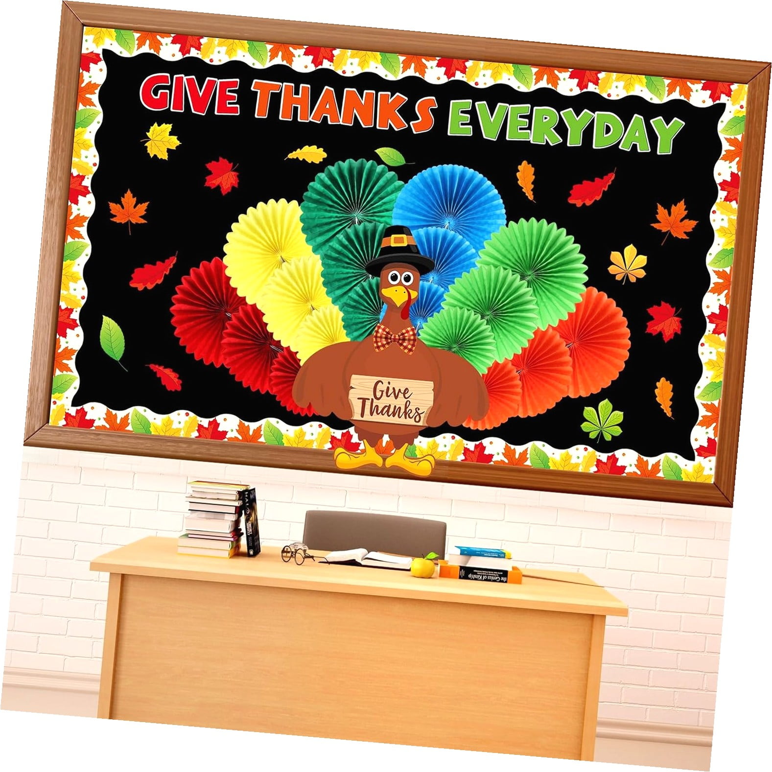 GZHJMY Thanksgiving Turkey Bulletin Decorations Set 3D Paper Fans ...