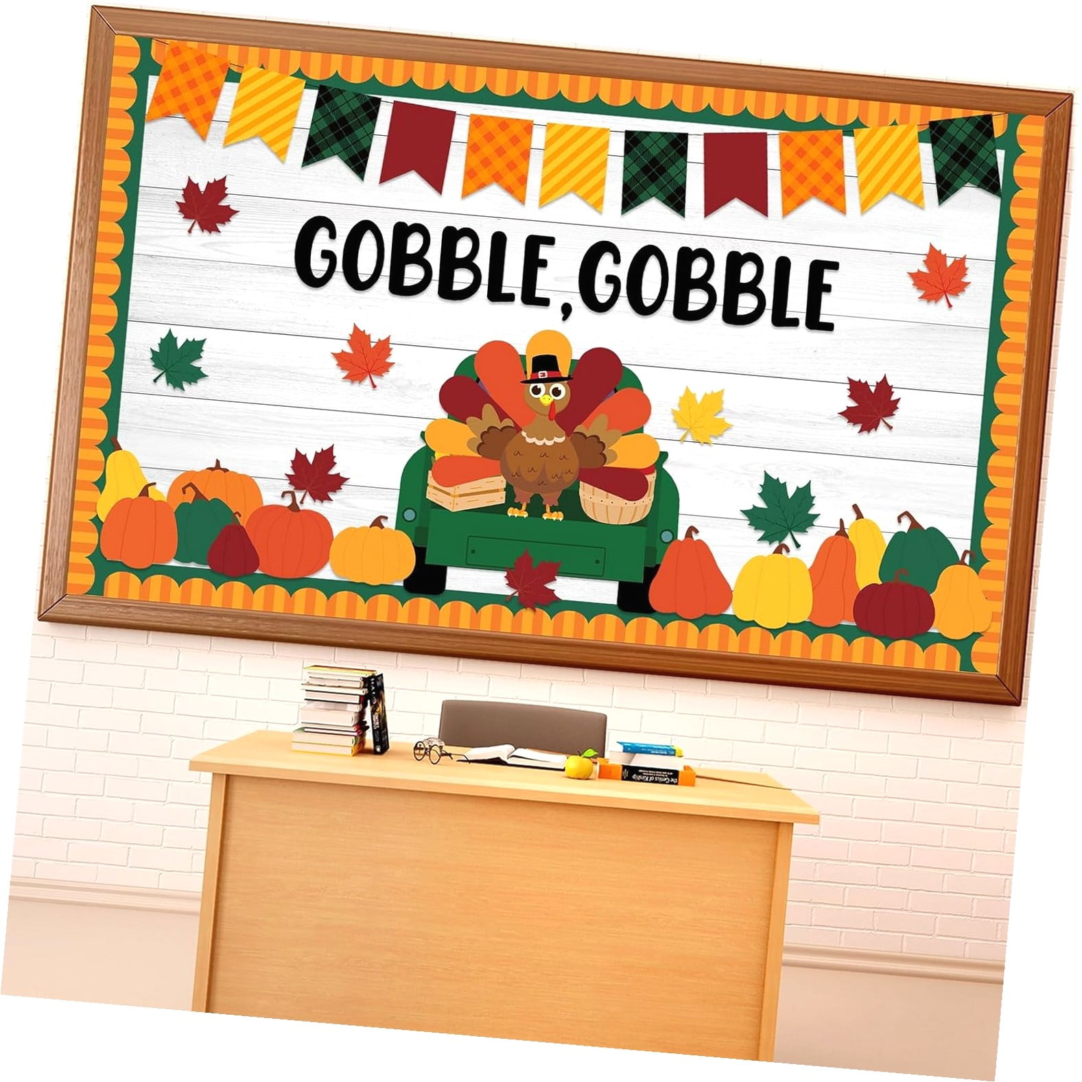 GZHJMY Thanksgiving Turkey Bulletin Set November Gobble Gobble Pumpkin ...