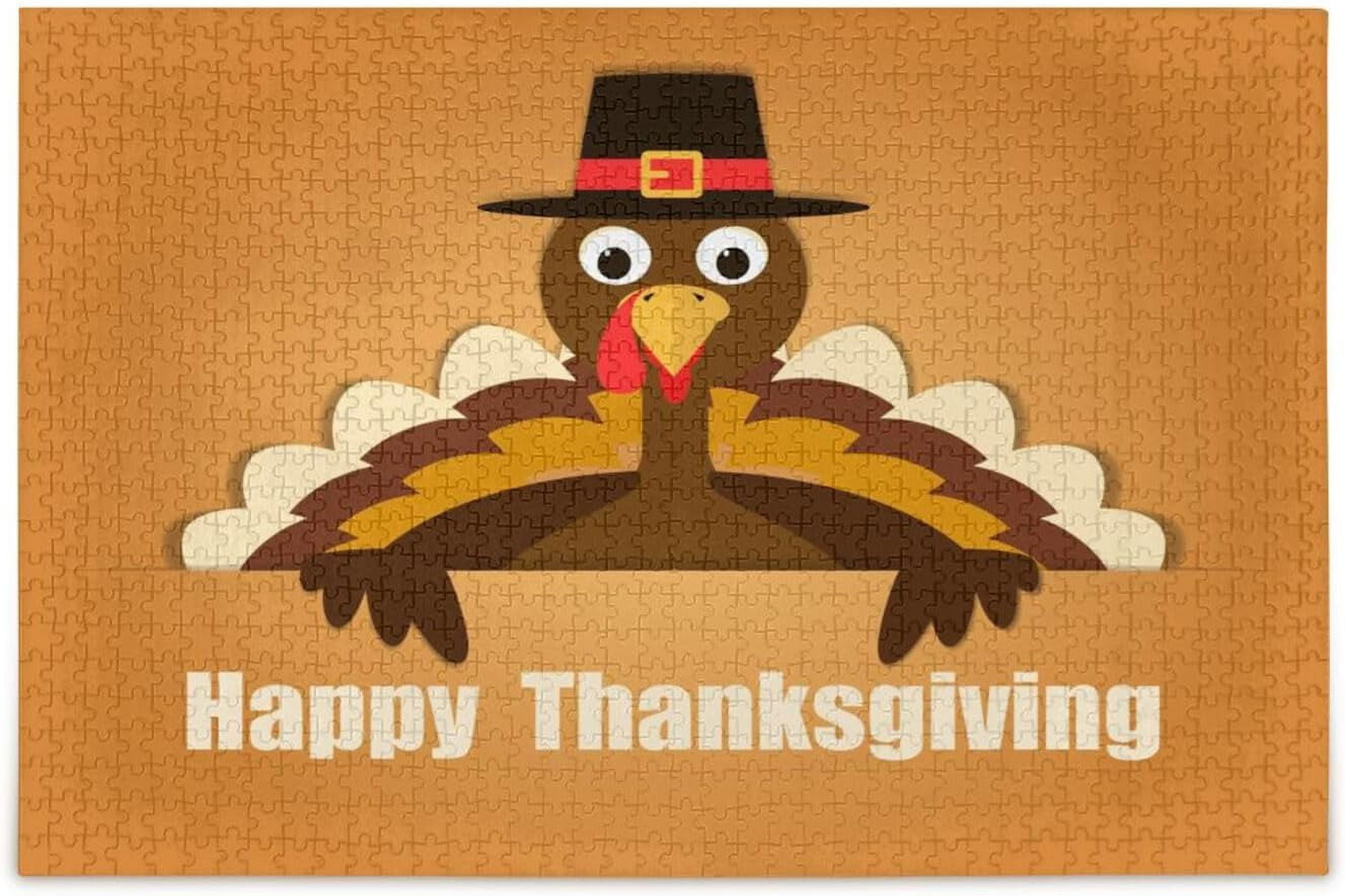 GZHJMY Thanksgiving Turkey Jigsaw Puzzle 1000 Pieces,Wooden Puzzles ...