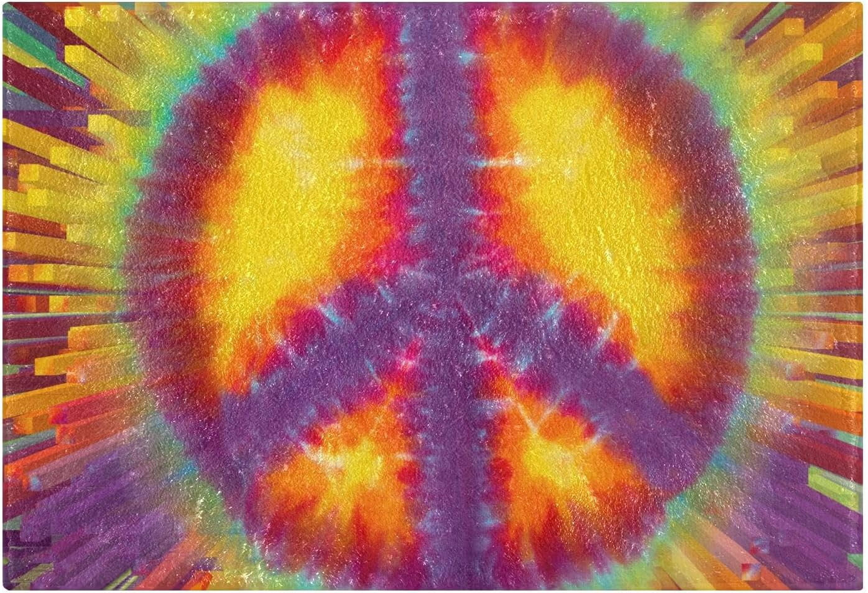 GZHJMY Tie Dye Peace Sign Bath Mat for Bathroom Rugs Rectangle Carpet ...