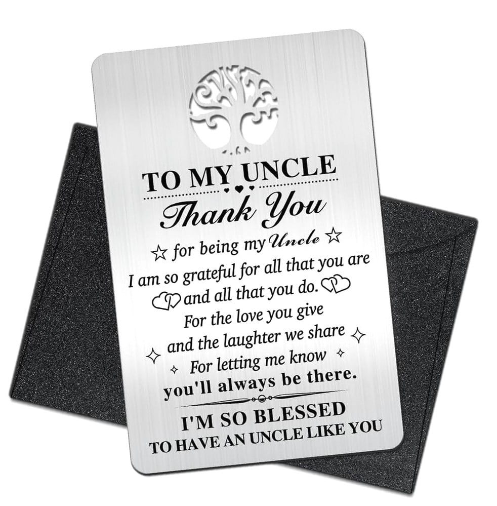 GZHJMY To My Uncle Thank You for Being My Uncle Wallet Card, Engraved ...