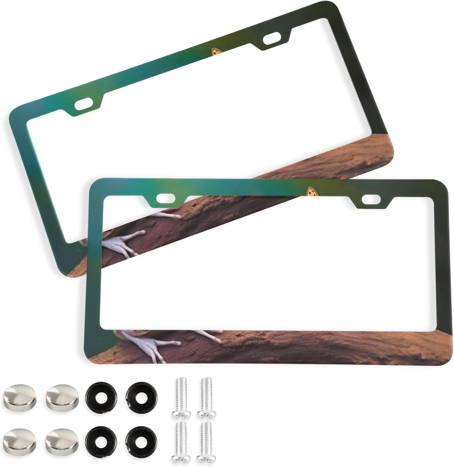GZHJMY Toad and Butterfly License Plate Frames 2 Pack Aluminum License ...