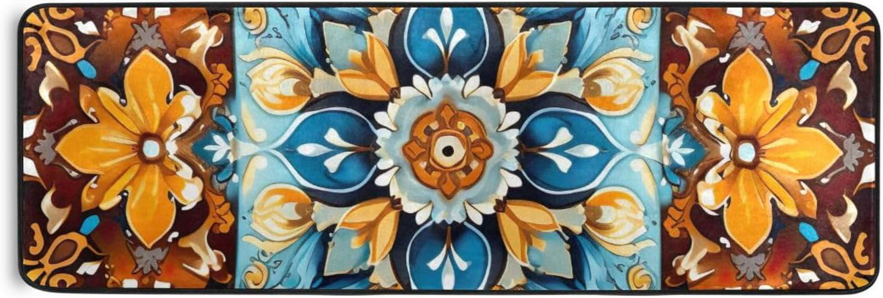 GZHJMY Traditional Mexican Pattern Area Rug - 2' x 6' Washable Runner ...