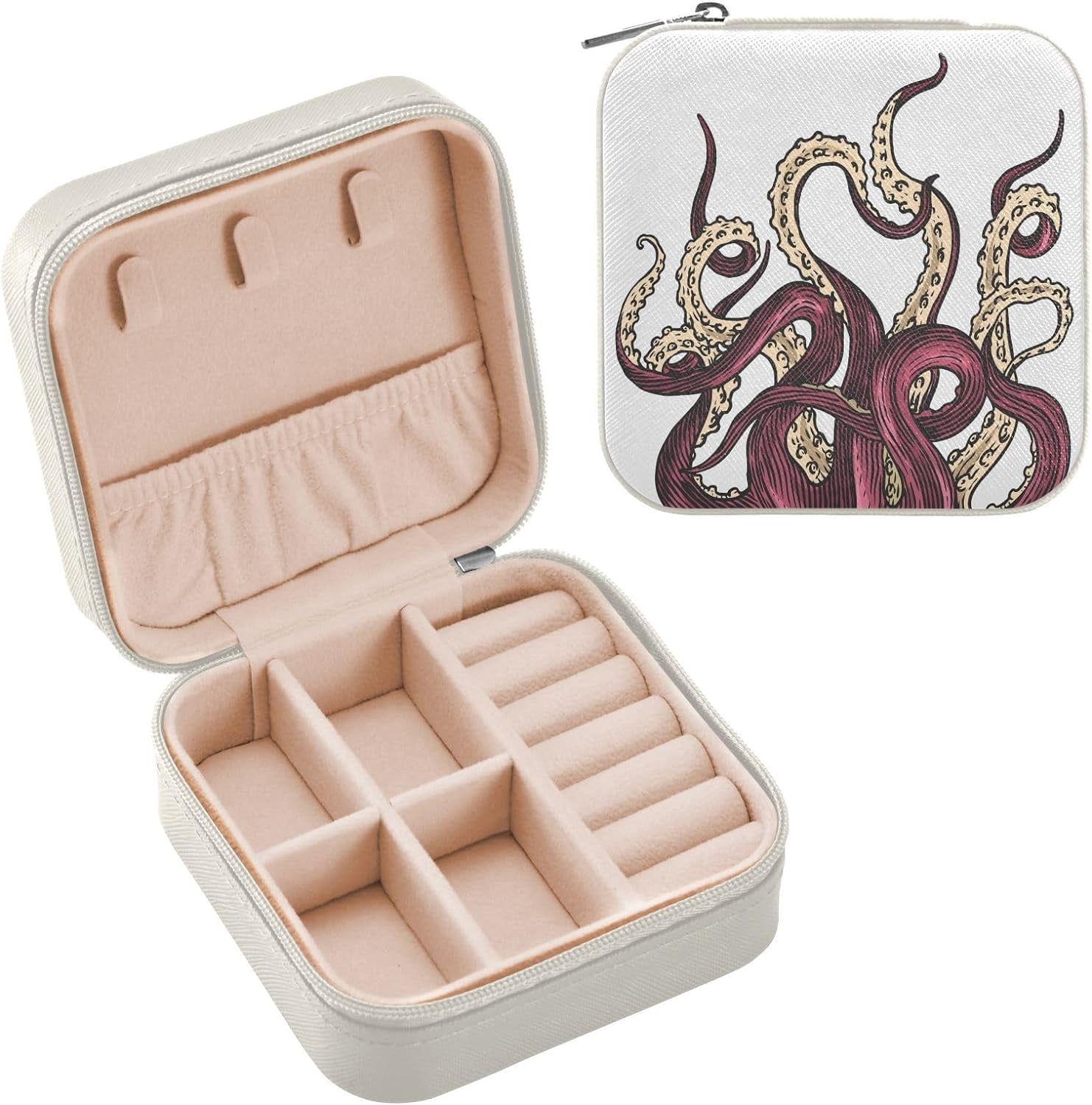 GZHJMY Travel Jewelry Box Octopus Tentacles PU Leather Jewelry case ...