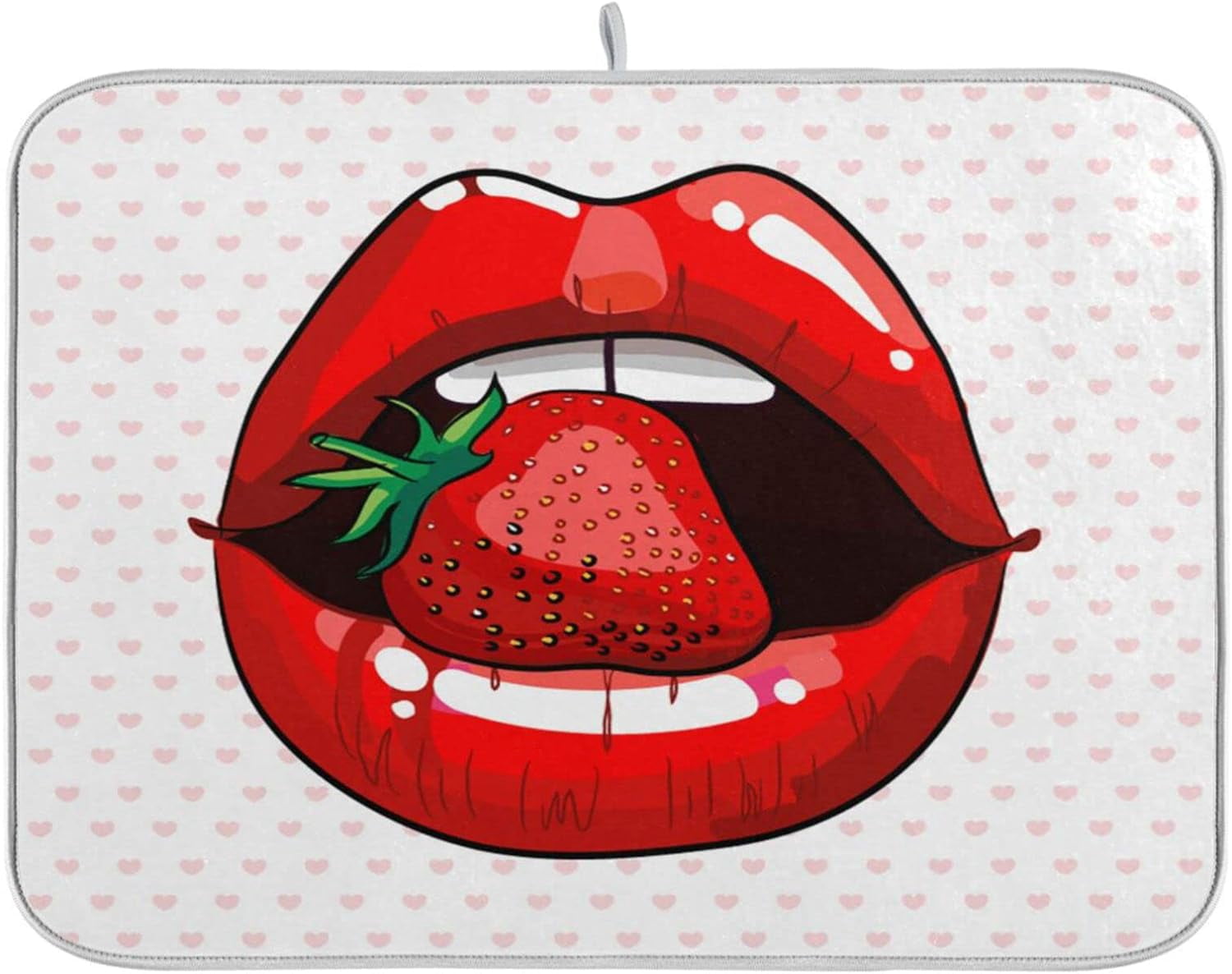 GZHJMY Trendy Strawberry Lips Absorbent Dish Drying Mat Microfiber ...
