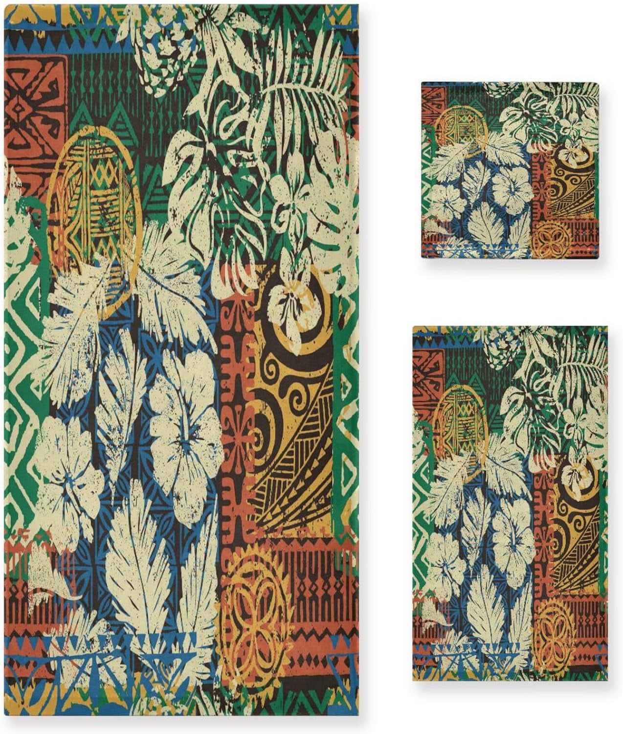 GZHJMY Tribal Patchwork Towel Set of 3, Highly Absorbent Soft Towels ...