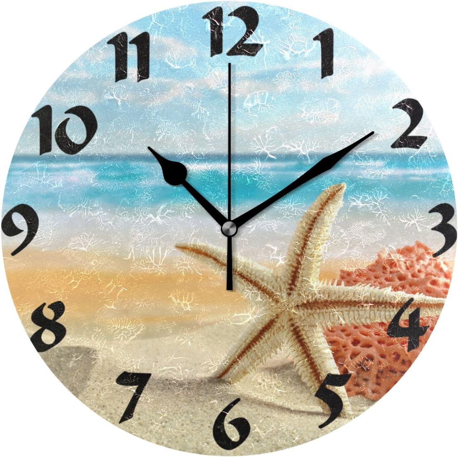 GZHJMY Tropical Beach Wall Clock,Silent Non Ticking 10 Inch Battery ...