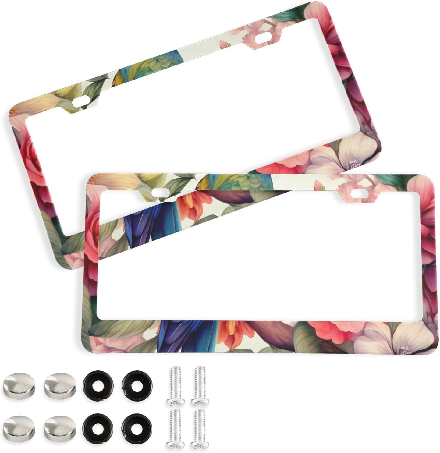 GZHJMY Tropical Bird License Plate Frames 2 Pack Aluminum License Plate ...