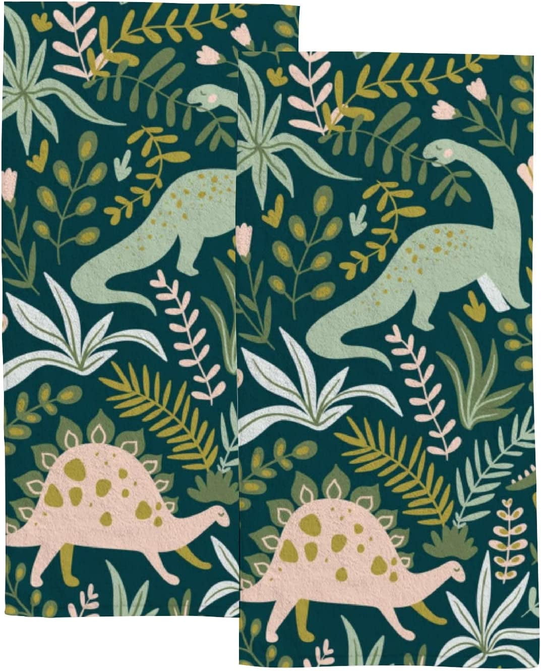 GZHJMY Tropical Palm Dinosaurs Bath Hand Kitchen Towels Face Towel 2 ...