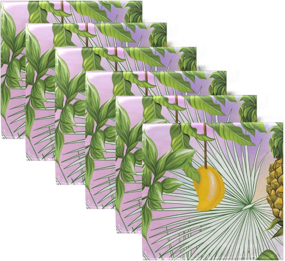 GZHJMY Tropical Plant Pineapple Cloth Napkins Washable Reusable ...