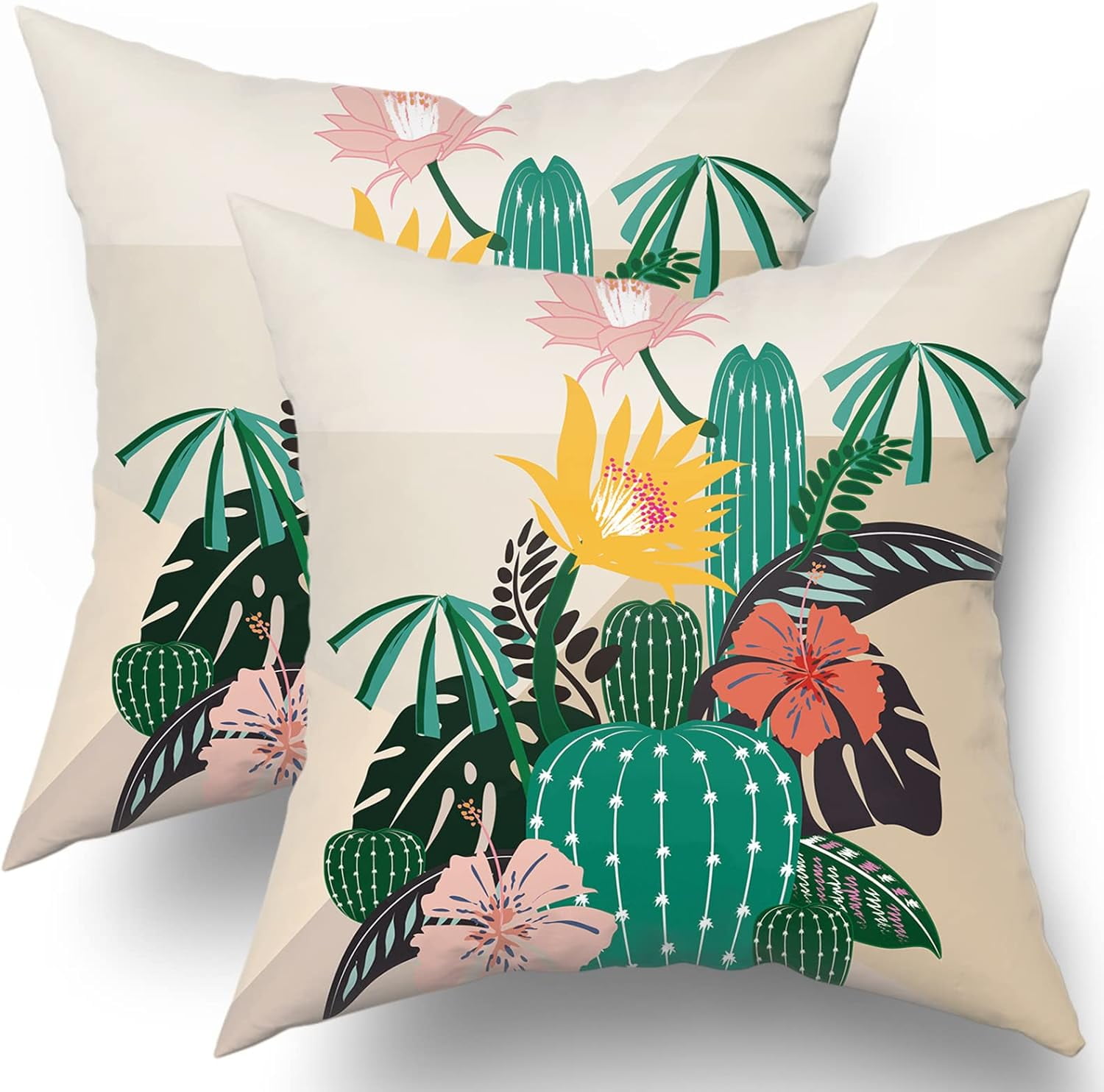 GZHJMY Tropical Plants Cactus Decorative Throw Pillow Covers Set of 2 ...