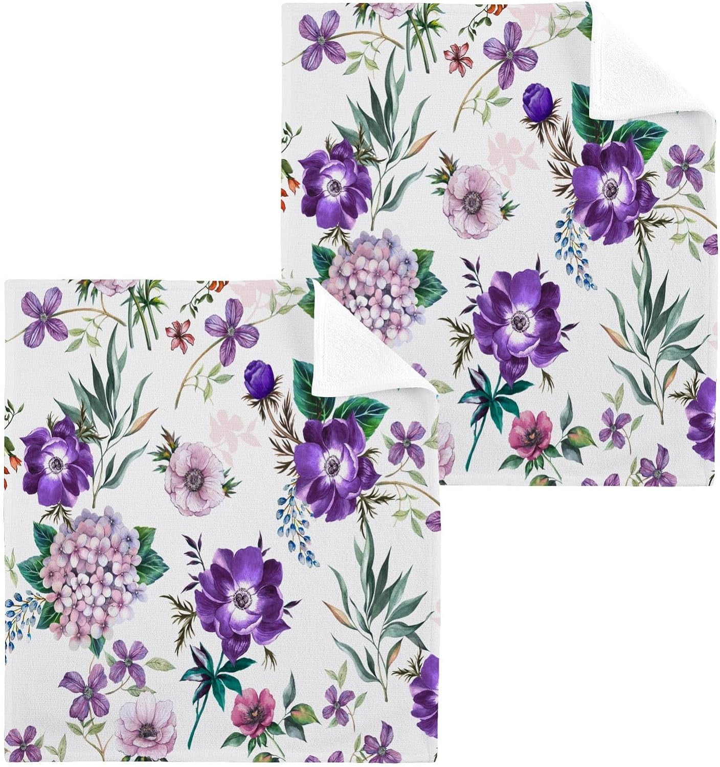 GZHJMY Tulip Flower Cotton Washcloths Set of 4, 12"x12" Super Soft ...