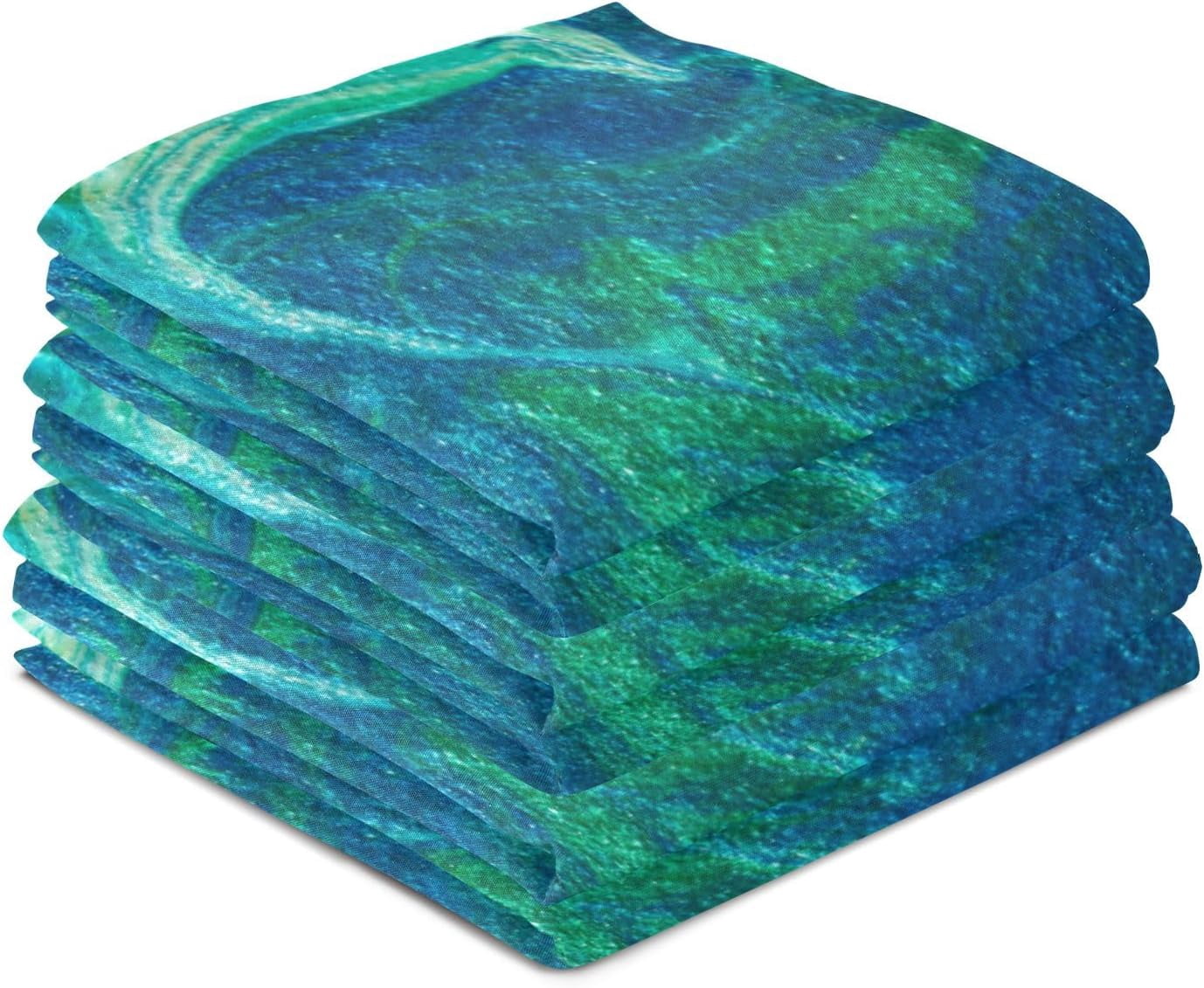 GZHJMY Turquoise Blue Marble Kitchen Towel, Dish Towels Quick Drying ...