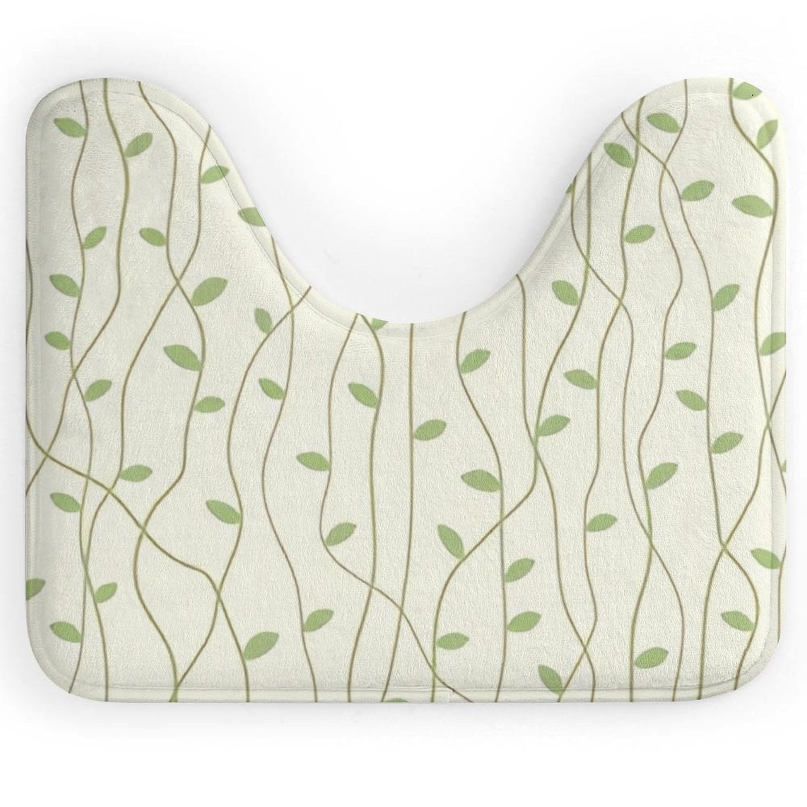 GZHJMY U-Shaped Bath Mat Toilet Mat, Stylish Pattern Green Leaves Non ...